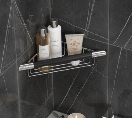 HiB Corner Shower Basket with Rubber Grab Bar — International Bathrooms Ltd
