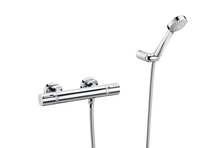 Roca T1000 Wall Mounted thermostatic Shower Mixer with handshower